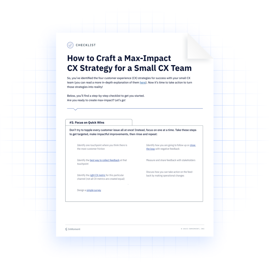 How to Craft a Max-Impact CX Strategy for a Small CX Team – InMoment